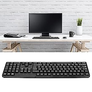 Qinlorgo Wired Keyboard, Comfortable Gaming Keyboard ‑Proof Wear‑Resistant for Home