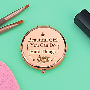 Inspirational Gifts for Girls Sister Friend Daughter Encouragement Gift for Girls Compact Makeup Mirror for Granddaughter Motivational Gifts Folding Makeup Mirror Birthday Christmas Graduation Gifts