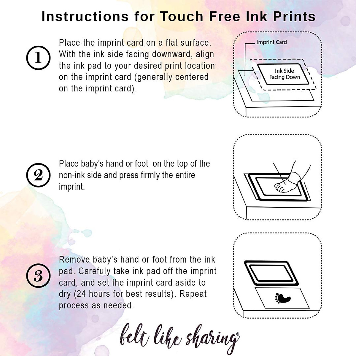 Felt Like Sharing Baby Hand and Footprint Kit, White Frame, Baby Footprint Kit