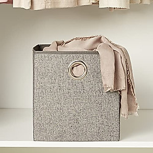 Smart Design Cube Organizer - Riveted Reinforced Handles - Heavy Duty Twill Polycotton Fabric - Storage, Arts, Crafts, Accessories, Plushies, Toys - Home Organization (10.5 x 11 Inch) (Gray) 6 Pack