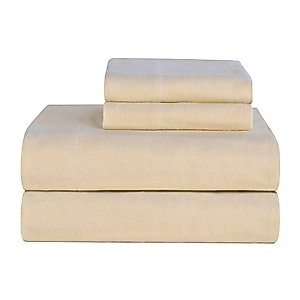 Celeste Home Ultra Soft Flannel Sheet Set with Pillowcase, Queen, Cloud Cream
