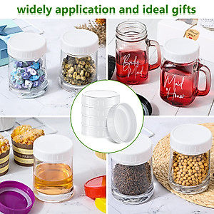 30 Pcs Mason Jar Plastic Lids Regular Mouth Plastic Storage Caps with Rubber Seal Replacement Plastic Lids for Mason Jars Canning Jars and More (70 mm, White)