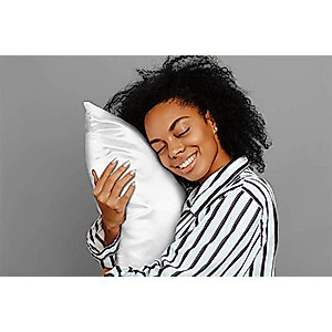 ShopBedding Satin Pillowcase for Hair and Skin Silk Pillowcases - 2 Pack, Luxury Satin Pillowcases with Zipper Closure, Satin Pillow Case Cover, Standard Satin Silk Pillowcase for Hair & Skin, White