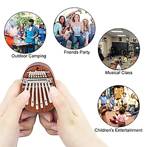 seOSTO Mini Thumb Piano, 8 Key Thumb Piano exquisite Finger Piano with Lanyard Portable Marimba Musical Thumb Piano for Teenagers And Adults Beginners