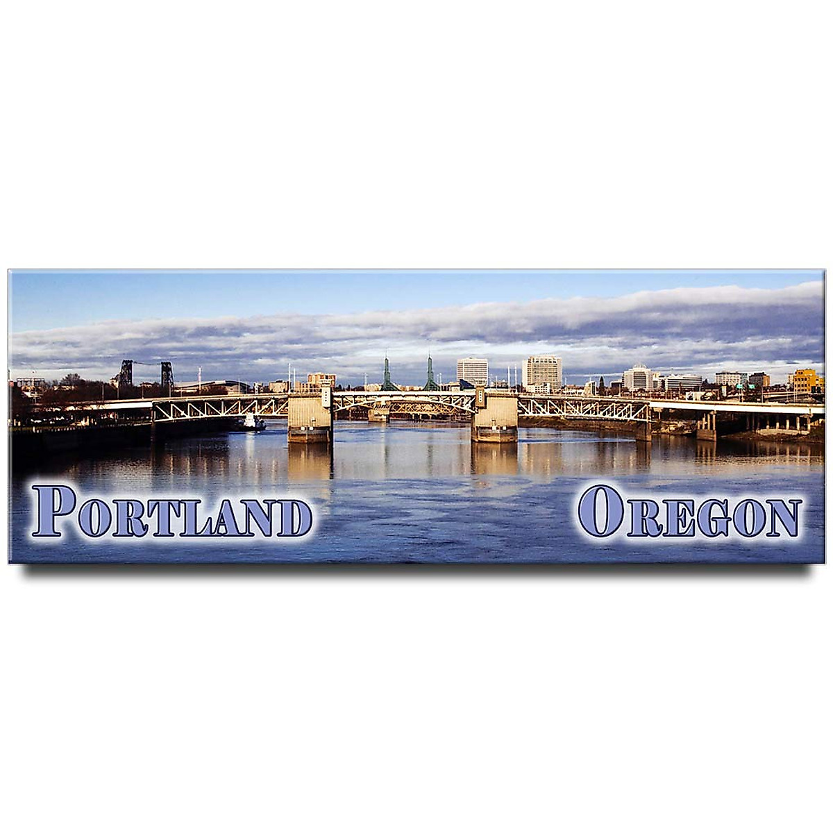 Portland Panoramic Fridge Magnet Oregon Travel Souvenir