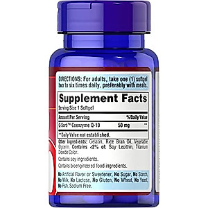 Q-Sorb CoQ10 50mg, Contributes to Heart Wellness,100 Softgels by Puritan's Pride