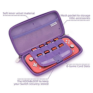 Geekshare Cute Plug Bunny Case Compatible with Nintendo Switch Lite - Portable Slim Travel Carrying Case fit Switch Lite & Game Accessories - with a Removable Wrist Strap