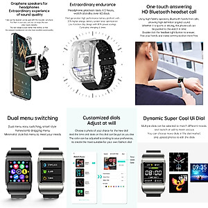 G36 Pro Smart Bracelet 2 in 1 Smart Watch TWS Wireless Bluetooth Headset 1.3 Inch Screen Heart Rate Blood Pressure Oxygen Fitness Tracker Earbuds Music Wristband Earphone Smartwatch (G36Pro Silver)