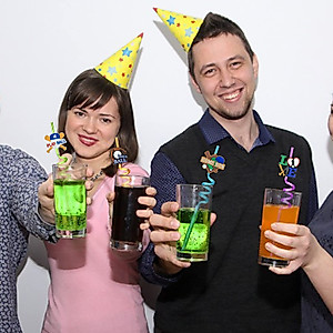 MEAXUR 24pcs Baseball Party Themed twisty Reusable Plastic Straws for Sport Baseball Party Favor Gift Bags,Daily Drinking Straws,Birthday Parties,Class Reunions,With 2 Cleaning Brushes.（8color）