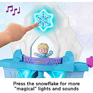 Disney Frozen Toy, Little People Playset with Anna and Elsa Toys Lights and Music for Toddlers, Elsa's Enchanted Lights Palace