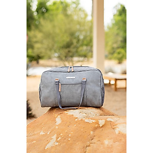 Petunia Pickle Bottom Inter-Mix Live for The Weekender Travel Bag | Travel Diaper Bag | Baby Diaper Bag | Stylish Bag and Organizer | Sophisticated Spacious for On The Go Parents – Matte Grey/Black