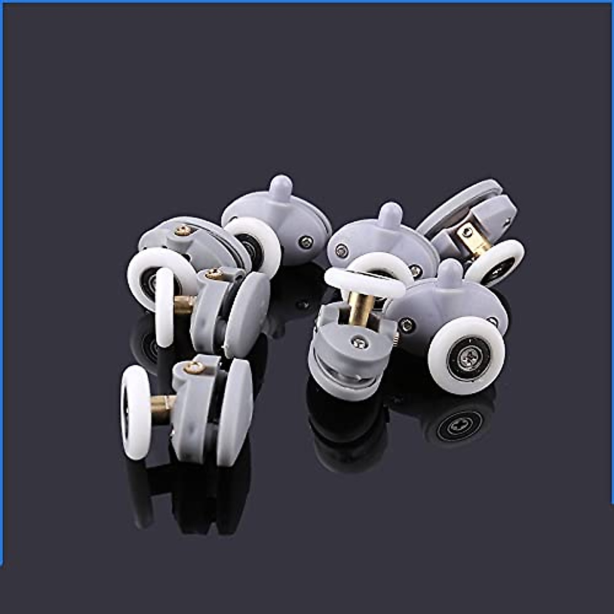OUSIKA Oval 23mm 25mm ABS Nylon Single Pop Up Pulley Runner Wheel Shower Cabin Sliding Glass Door Rollers Hardware 4pcs-8pcs Set Pulley (Color : 8pcs, Size : 23mm)