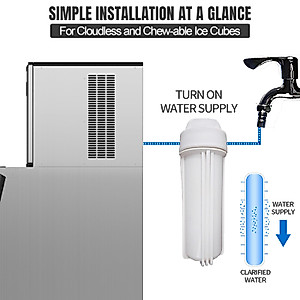 XPW Commercial Ice Maker Machine - 550LBS/24H with 350LBS Bin 110V 1200W Ultra Strong Compressor Stainless Steel Construction Fully Automatic Operation Perfect for Bar Restaurants and Business