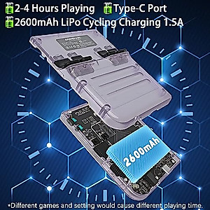 Anbêrnic RG35XX Handheld Emulator Pocket Retro Handheld Game Console, 3.5 Inch IPS Screen Linux System Built-in 64G TF Card 5474 Classic Games Support HDMI TV Output (Transparent Purple1)