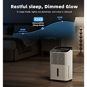 TABYIK 30 Pint Dehumidifier for Basement, with Drain Hose for Large Bedroom Bathroom, with Auto Humidity Control, 24H Timer