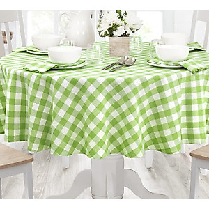 Home Bargains Plus Country Rustic Buffalo Green Plaid Bundle Including Table Runner, Placemats, and Napkins