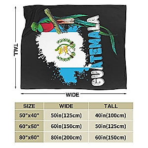 Flannel Fleece Blanket for Bed Sofa Room Bedroom Floor,Soft Fuzzy Plush Blanket,Super Soft,Warm,Super Cozy and Comfy for All Seasons (Guatemalan Flag and Guatemala Quetzal Bird,50"X40")