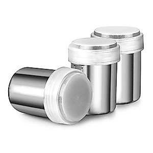 Accmor 3pcs Powdered Sugar Shaker Duster, Cinnamon Shaker Flour Sifter, 7oz Stainless Steel Fine Mesh Dredges Shakers for Cinnamon Flour Salt Pepper