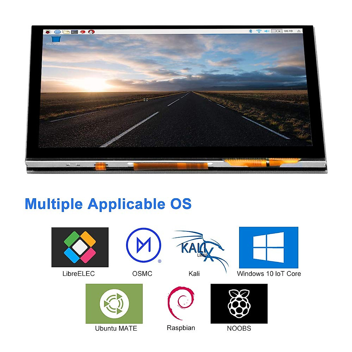 OSOYOO 5 Inch DSI Touch Screen 800x480 LCD Display with Portable Mount Stand Holder Case for Raspberry Pi 4B 3B 3B+ 2