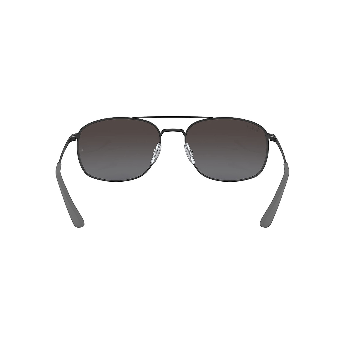 Ray-Ban RB3654 Square Sunglasses, Black/Polarized Grey Mirrored Gradient Silver, 60 mm