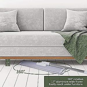 CQT Commercial Flat Microfiber Floor Mop Cleaning System 18" Inch Wet Dry and Dust Hardwood with 4 Washable Pads Cleaner for Laminate Tile Stainless Steel Handle and Extension (PT12-WET)