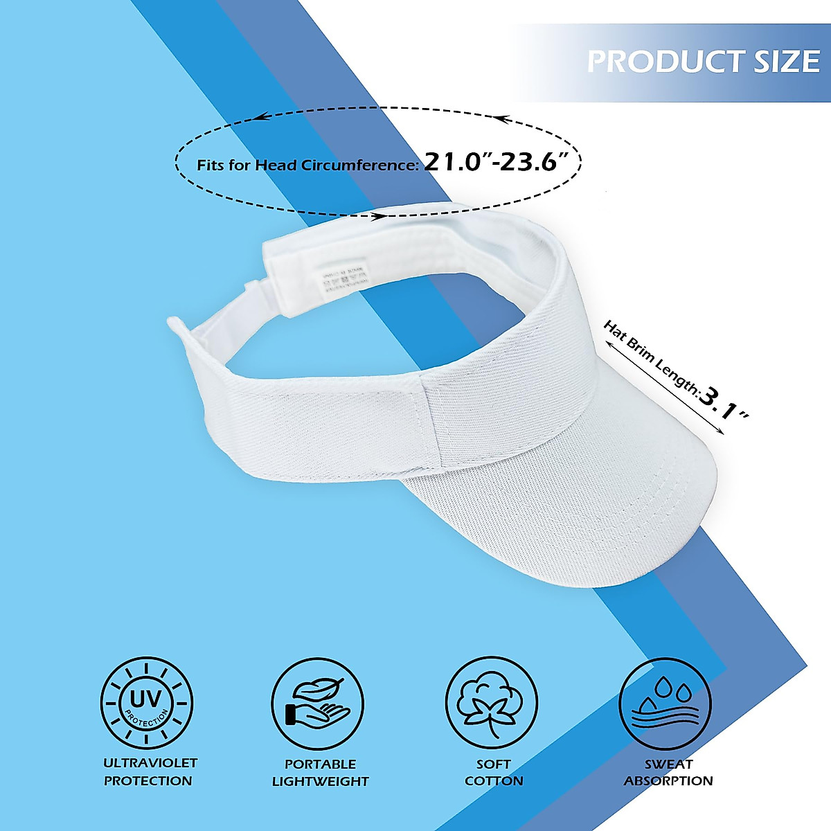 Unisex Sports Sun Visor Hats Open Top Bingo Run Visors Hat for Tennis Golf Travel Summer Beach Pool (Colorful Set, 10)