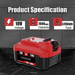 POWTREE 7000mAh 20V CMCB205 Battery Replacement for Craftsman V20 MAX Lithium Ion Battery CMCB205 CMCB204 CMCB206 CMCB202 CMCB201 20V Cordless Power Tools Craftsman 20V Max V20 Series Battery 2Pack