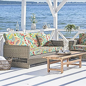TWLEAR Outdoor Cushion Covers, Patio Cushion Covers for Outdoor Furniture, Water Resistant Porch Bench Swing Loveseat Cushion Replacement, 45" x 18" x 3", 1 Pack, Pretty Paisley (Covers ONLY)