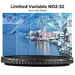 K&F Concept 72mm Variable ND Filter ND2-ND32 Camera Lens Filter (1-5 Stops) No X Cross HD Neutral Density Filter with 28 Multi-Layer Coatings Waterproof (Nano-X Series)