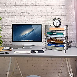 X-cosrack Adjustable Water Bottle Organizer,4-Tier Wall-Mounted Water Bottle Holder, Stackable Water Bottle Storage Rack for Kitchen Countertops,Pantry, Cabinet,Black(Patent No.: US D950,280 S)