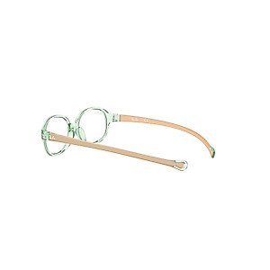 Ray-Ban Junior Kids' Ry1587 Oval Prescription Eyeglass Frames, Transparent Light Green/Demo Lens, 41 mm
