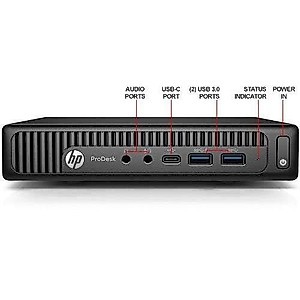 HP 600 G2 Micro Computer Mini Tower Tiny PC (Intel Quad Core i3-6100T, 8GB RAM, 256GB SSD, Wi-Fi, VGA, Display Port) Win 10 Pro (Renewed)