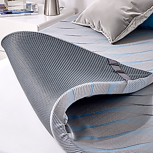 SLEEP ZONE 2 Inch Full Mattress Topper Cooling Gel Memory Foam with Adjust Straps & Zippered Cool-to-The-Touch Cover, Full