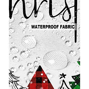 Edwiinsa Outdoor Pillow Covers Waterproof, Christmas All Weather Cushion Case Set of 2, Xmas Tree Leopard Check Winter Snowflake Lumbar Pillowcase for Sofa Couch Bed Decor Patio Furniture 20"x12"