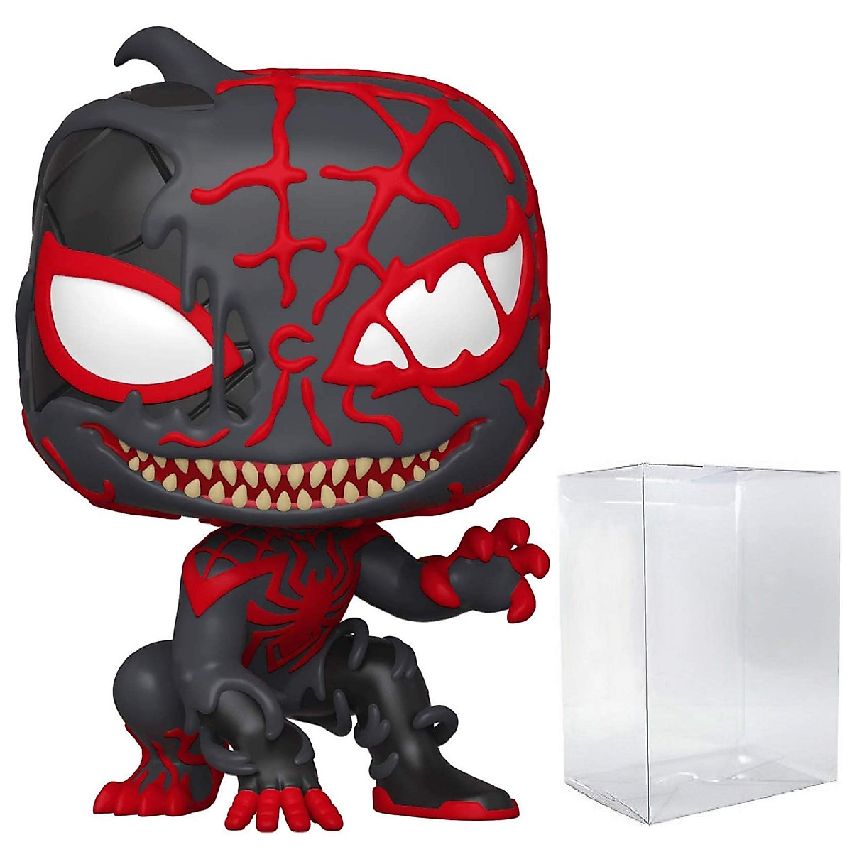 POP Marvel: Venom - Venomized Miles Morales Funko Vinyl Figure (Bundled with Compatible Box Protector Case), Multicolor, 3.75 inches