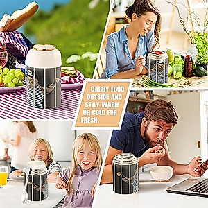 CUPADA Pirate Cat Funny Food Jar, Skull Cap Cute Insulated Hot Food Jars Vacuum 17OZ with Folding Spoon for Work Trip Picnic Camping