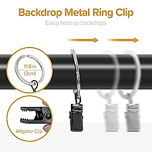 LimoStudio Large Heavy 10 x 9.6 feet Background Support System, Curtain Style Backdrop Stand, Sturdy Frame with 5 pcs Ring Holder Clip for Photography, Party, Family Events, AGG3003
