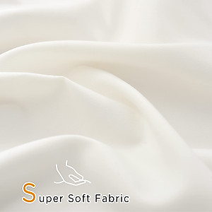 TOCOMOA Duvet Cover Queen Size, 100% Microfiber Comforter Cover Set, Ultra Soft 3 Pieces Off White Bedding Set with 1 Duvet Cover 90x90 inches and 2 Pillowcases