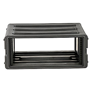 SKB Cases 4U rSeries Standard Roto Molded LLDPE Rack with Flush Carry Handles and Non-Slip Rubber Feet, Includes Rack Mount Screws