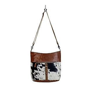 Myra Bag Snooze Leather & Cowhide Bag Upcycled Cowhide & Leather S-2846