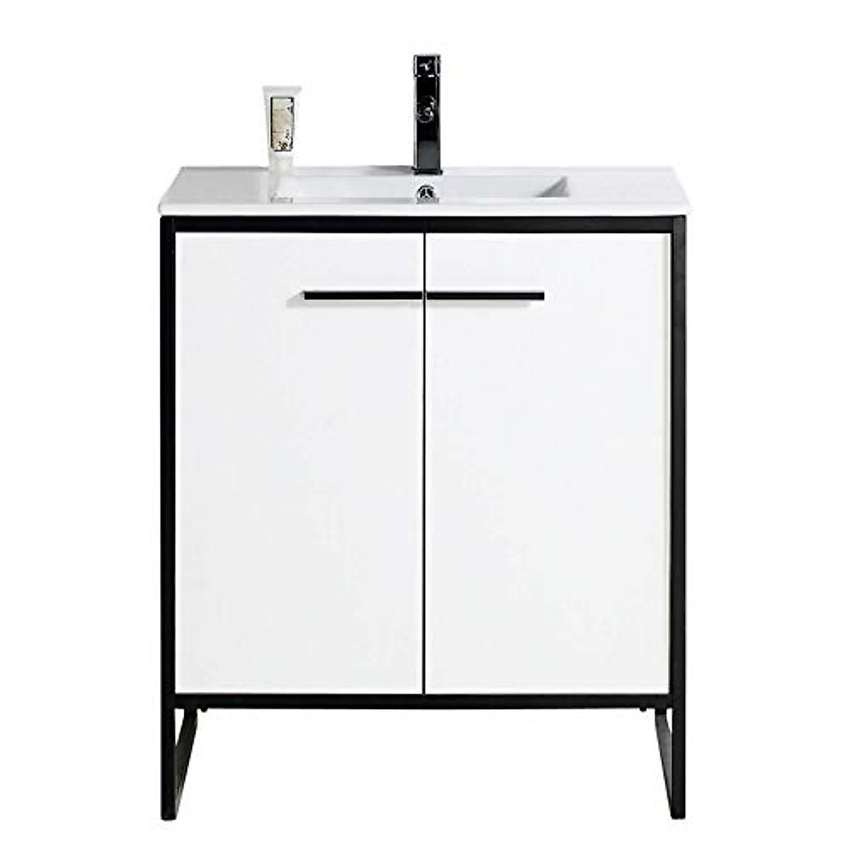 Fine Fixtures Vdara 30" Bathroom Vanity Cabinet Set, White Straight Grain