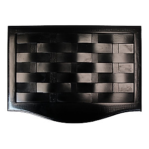 Oceanstar BHV0100MH Bowed Front Veneer Laundry Wood Hamper, Dark Mahogany Finished