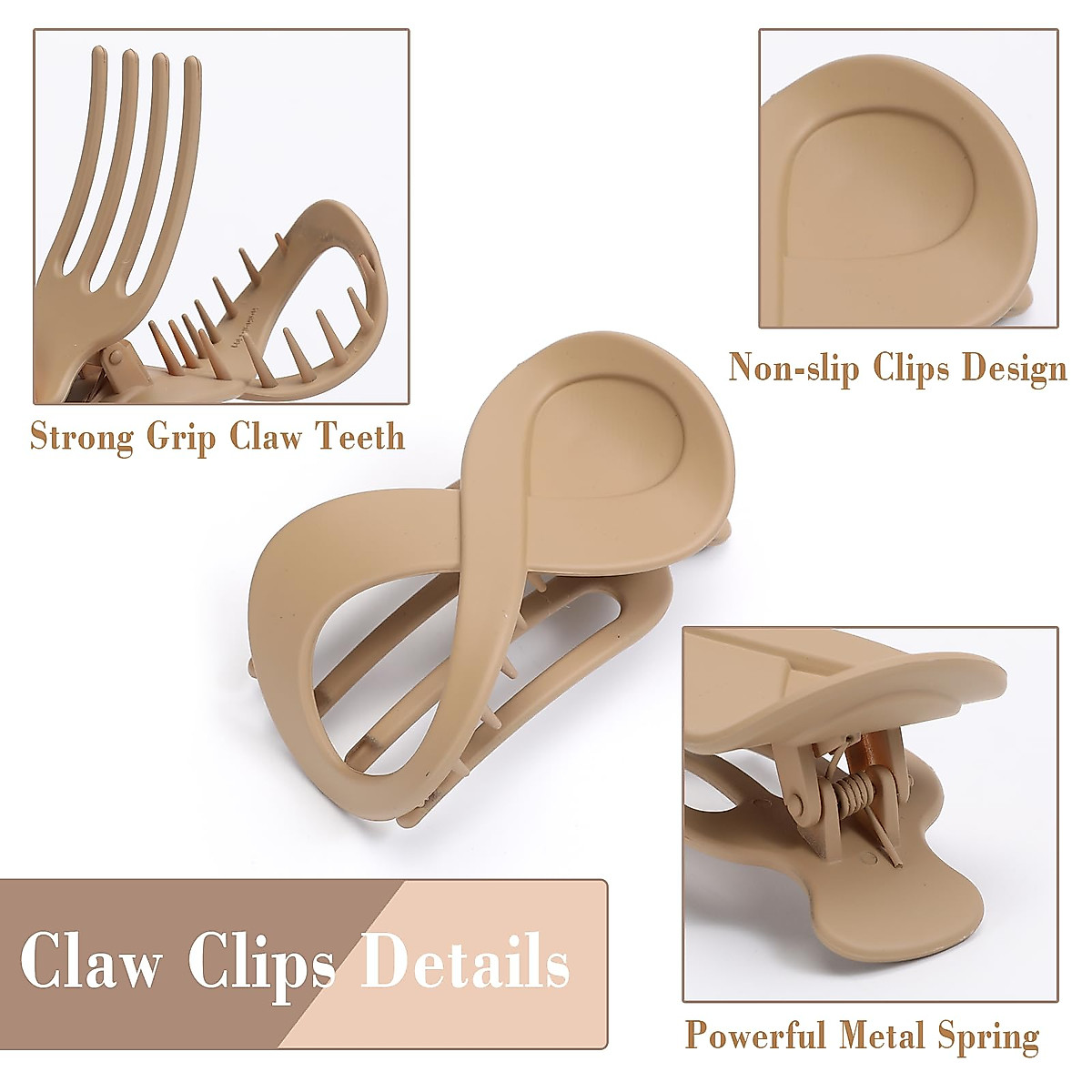 6 Packs Flat Hair Clips, French Concord Hair Clips, Lay Down Claw Clips for Women Girls, Medium Banana Hair Clips for Thin Short Hair, 3.35 Inch Strong Hold Hair Barrettes for Styling Sectioning