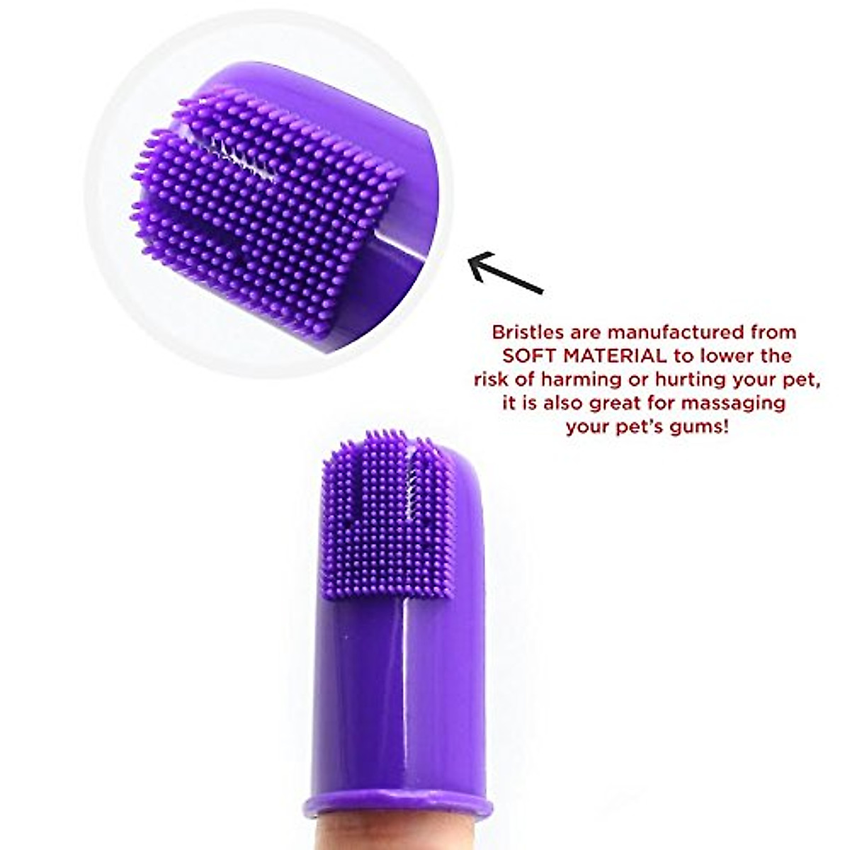 Hertzko Dog and Cat Finger Toothbrush 7-Pack for Small & Large Breeds - Advanced Oral Care, Easy Control - Dog Finger Toothbrush Small Breed Pink, Cat Toothbrush, Cat Finger Brush for Cats Teeth