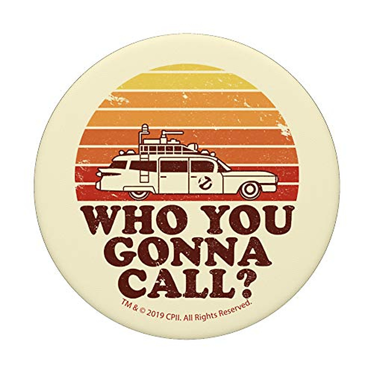 Ghostbusters Who You Gonna Call Retro Stripes PopSockets Grip and Stand for Phones and Tablets
