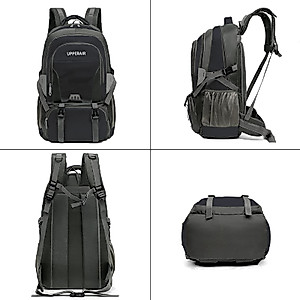 UPPERAIR Hiking Backpack 60L Camping Daypack Waterproof Lightweight Outdoor Ultralight Trekking Travel Backpacks for Men Women (Black)
