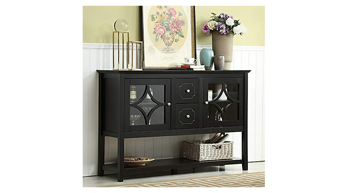 Stylish Black Sideboard Buffet Cabinet by Mixcept