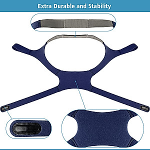 Wisp CPAP Mask Headgear Strap with Fabric Frame and Magnetic Clips Replacement Supplies Compatible with Respironics Wisp Nasal CPAP/BiPAP Mask (Standard Size, Blue)