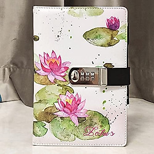 HMEI Lock Diary With Digital Password For Girls,A5 Notebook For Women,For Writing 8.6X5.9 Inch 130 Sheets And 260 Pages fashion notebook (Color : Sakura)