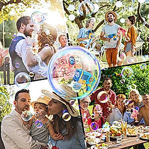 EagleStone 2 Bubble Guns for Toddlers, Automatic Bubble Machine for Kids, Bubble Blower w/ 4 Bottles Bubble Solution Refill & LED Lights, Bubbles Party Favors for Summer Outdoor Toy Birthday Gifts